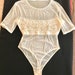 Sheer Teddy Body Suit With Snap Bottom, Ivory Net With Pearl ...