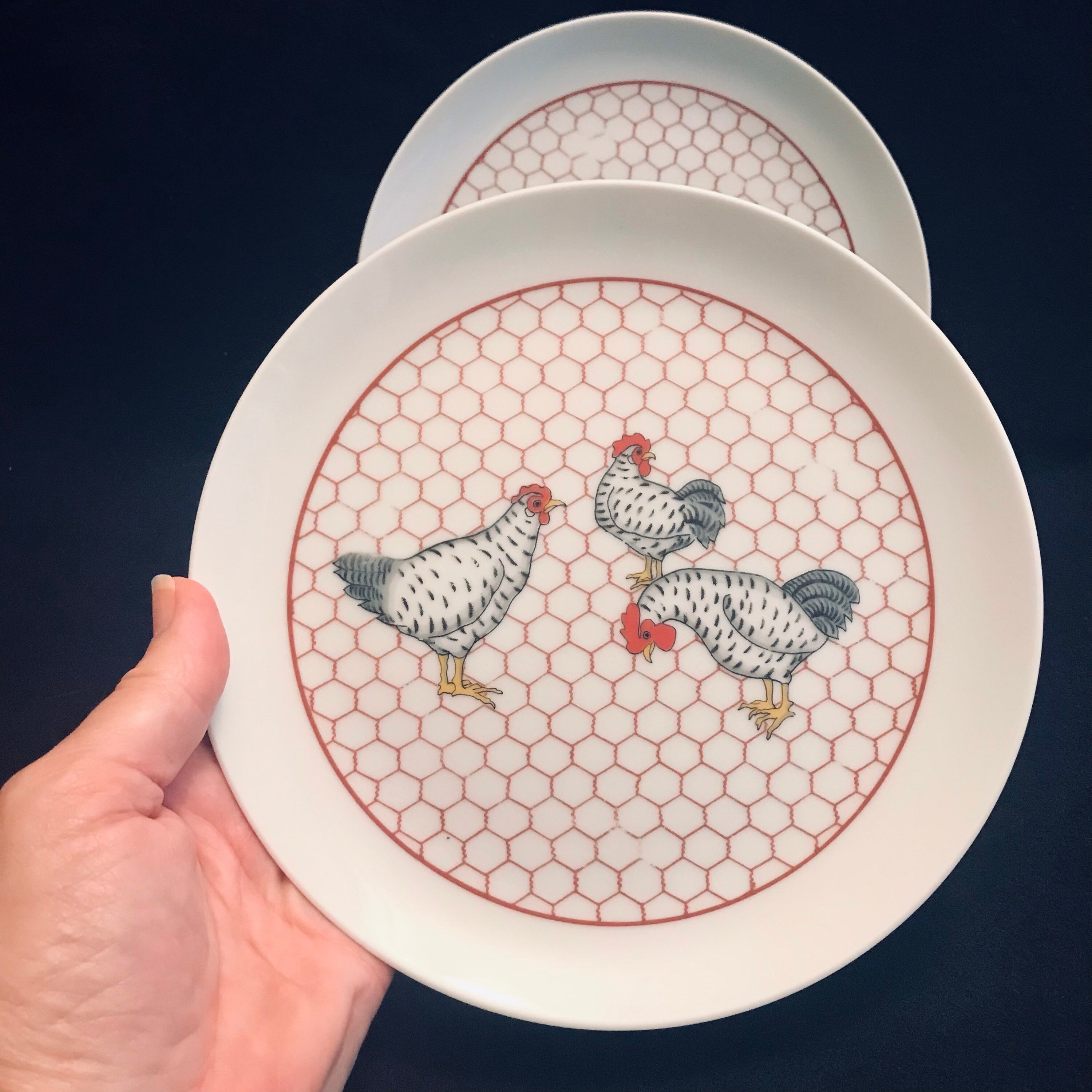 Farm Animal Plates, Cows, Chickens, Small Porcelain Plates, Vintage ...