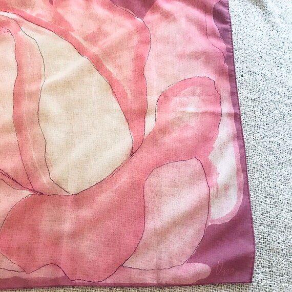 Vera Scarf, Pink Abstract, Sheer Square 80s Vera Neum… - Gem