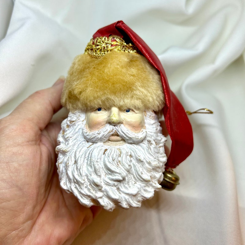 Santa Head Ornament - Etsy