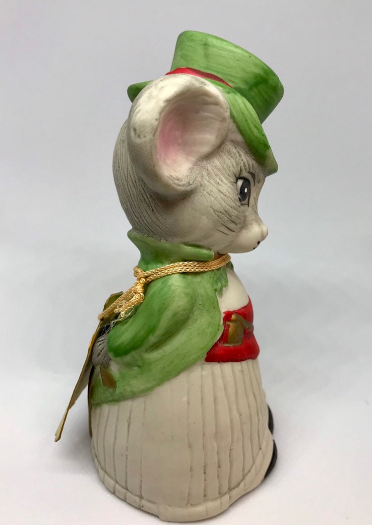Jasco Mouse Bell With Top Hat and Cane Hand Painted 1980 Vintage ...