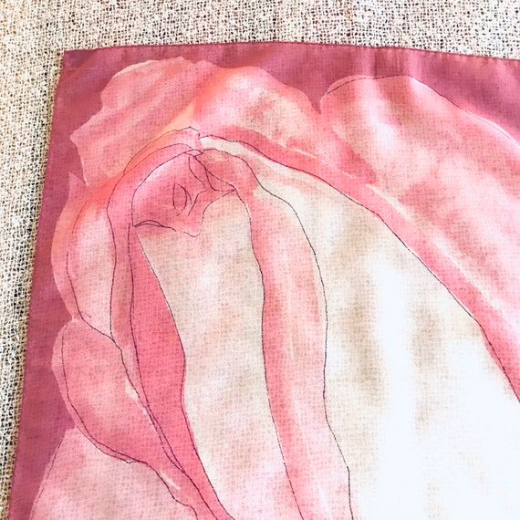 Vera Scarf, Pink Abstract, Sheer Square 80s Vera Neum… - Gem