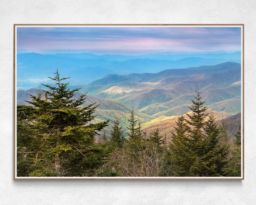 Blue Ridge Mountains Art Great Smoky Mountains National Park Print Blue ...