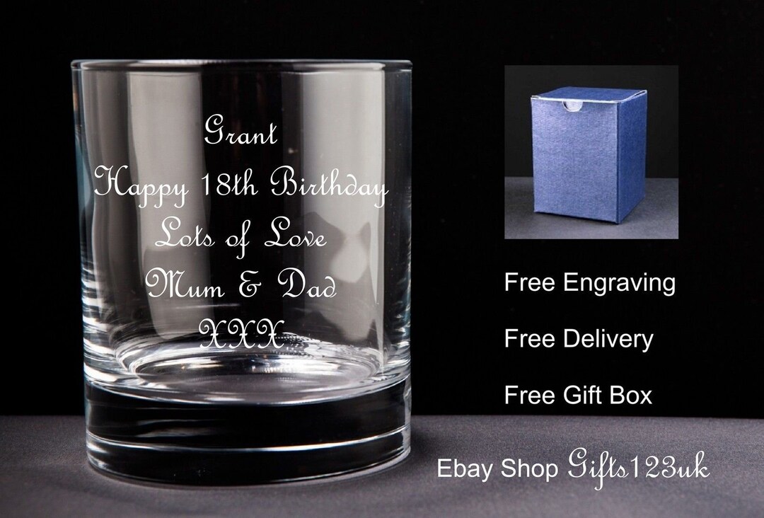 Personalised 10oz Whisky Glass Birthday T 18th 21st 30th 40th 50th