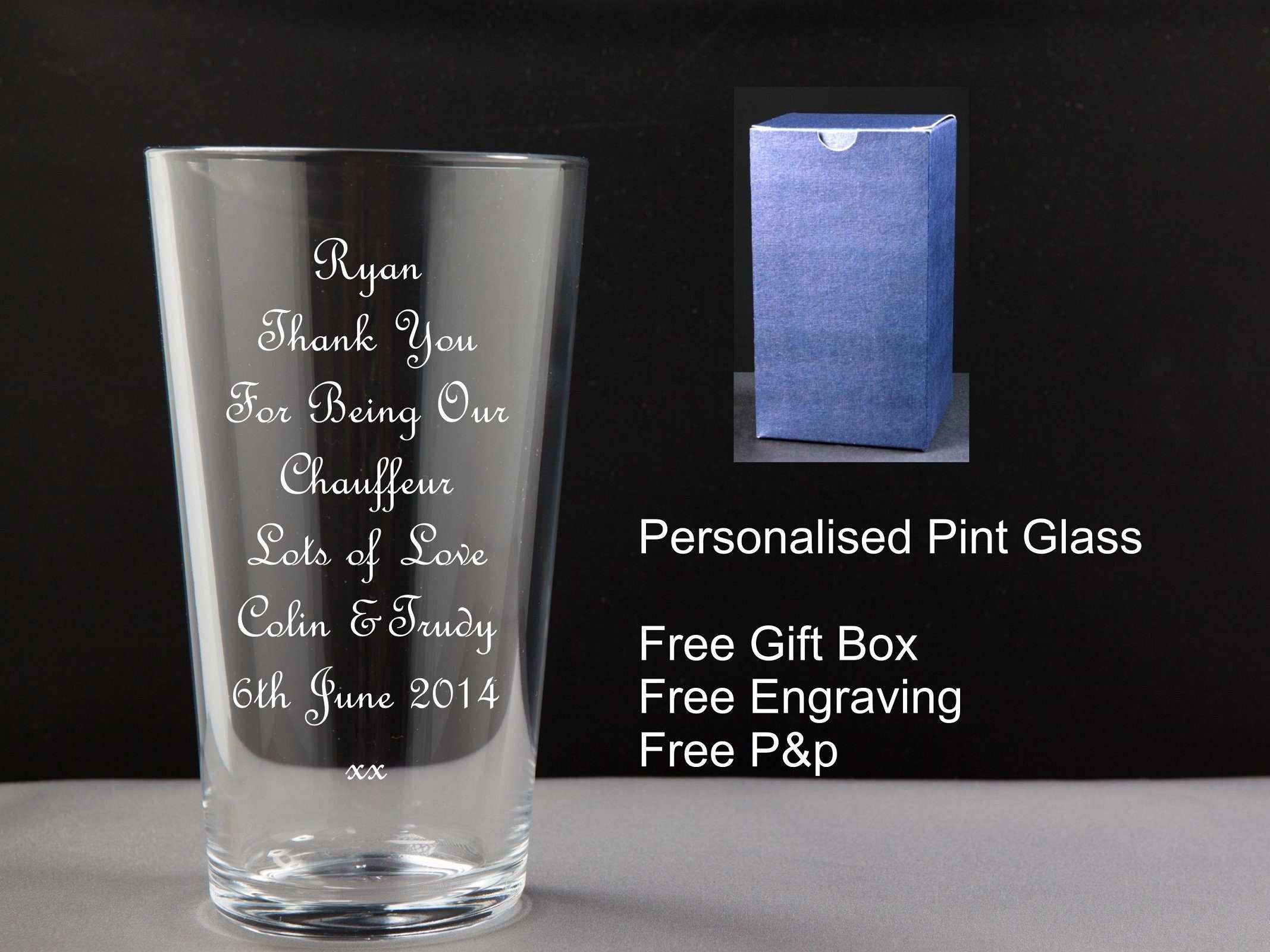Personalised Pint Glass Birthday Gift 18th 21st 30th 40th 50th 60th ...