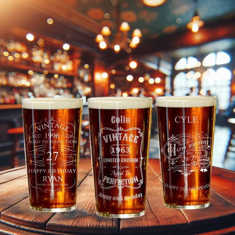 Engraved 21st Pint Glass - Etsy UK