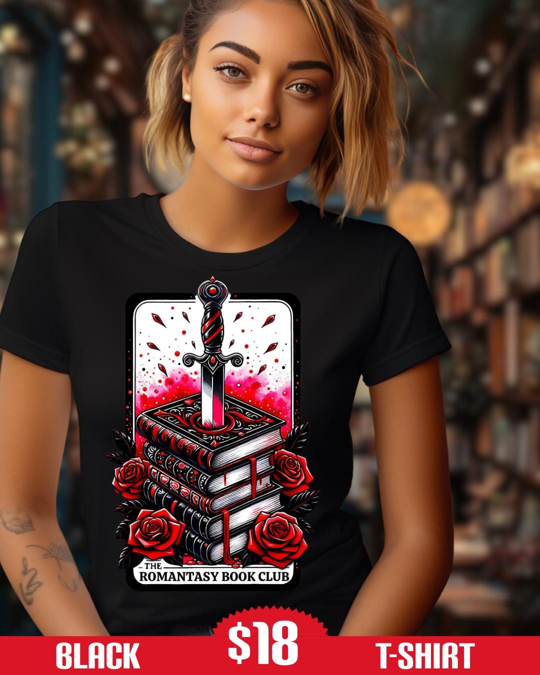 Romantasy Book Club Shirt | Tarot Sword & Books Design - Etsy