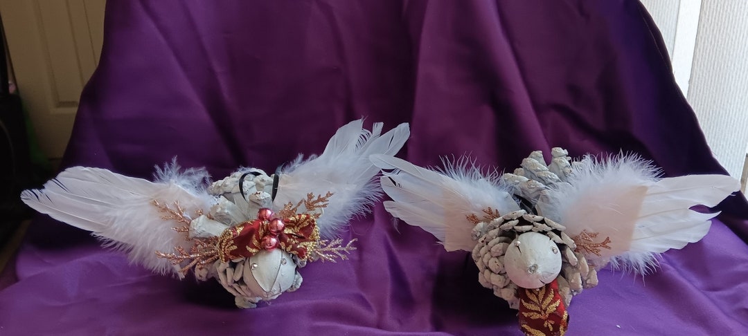 Two Turtle Doves Ornament Set. Handcrafter Christmas Decorations ...