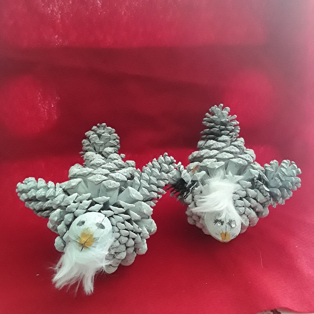 Two Turtle Doves Ornament Set. Handcrafted Christmas Decoration. Unique ...