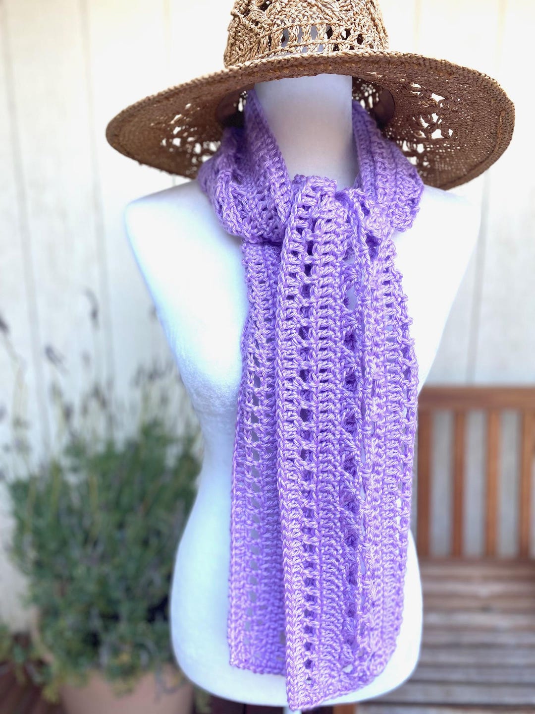 Lavender Lacy Scarf, Spring, Pastel, Easter, Crochet, Knit - Etsy