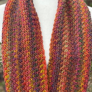 Multi-colored Infinity Scarf, Colorful Scarf, Crochet, Knit, Boho ...