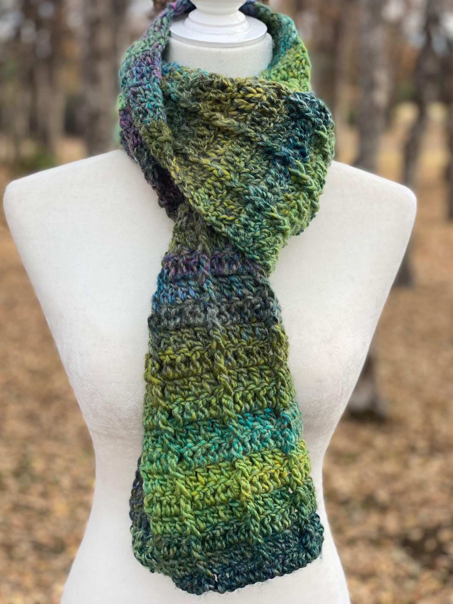 Peacock Cable Scarf, Wool, Crochet, Knit - Etsy