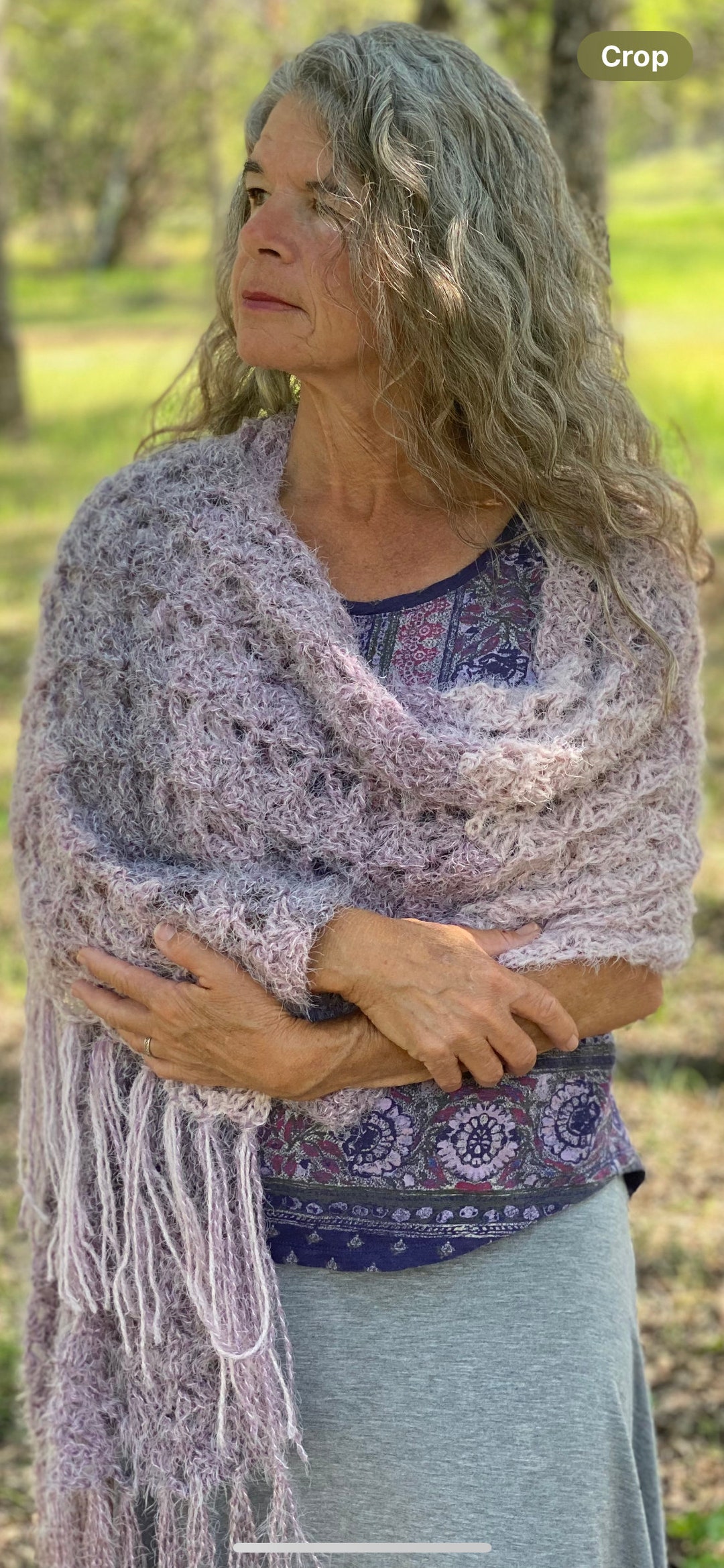 Lavender Lacy Shawl, Purple Scarf, Crochet, Knit - Etsy
