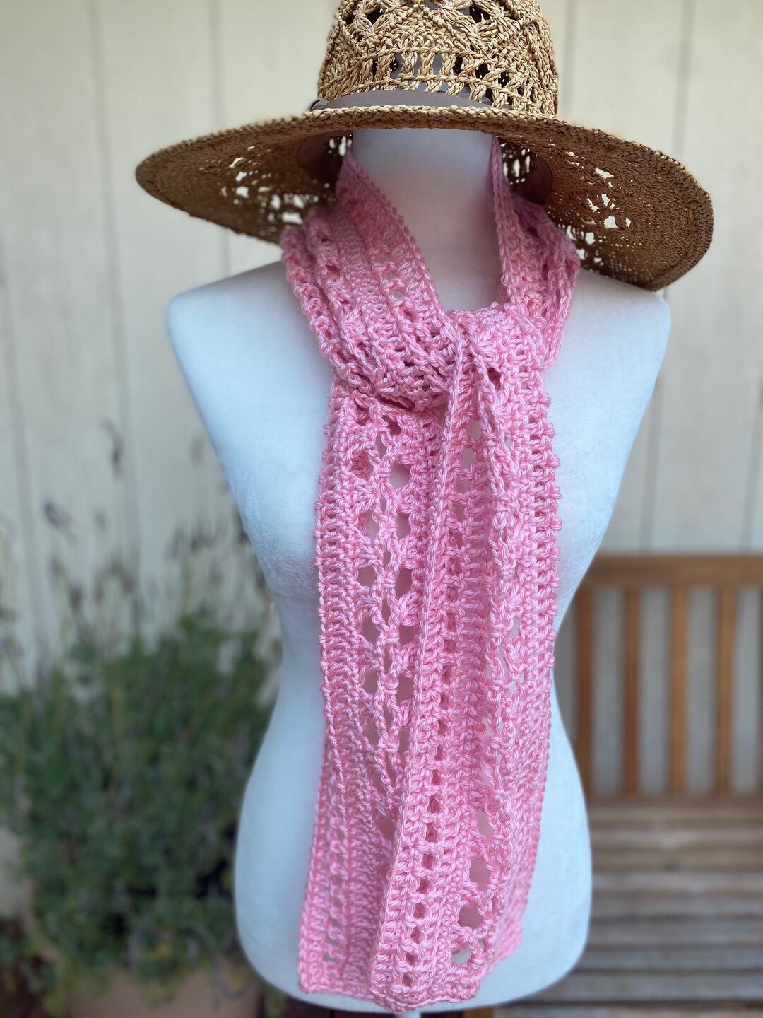 Pink Lacy Scarf, Spring, Pastel, Easter, Crochet, Knit - Etsy