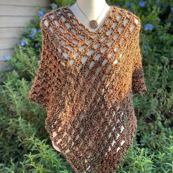 Hand Knit Poncho - Etsy