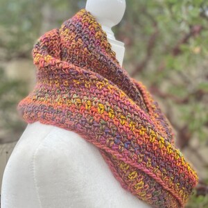 Multi-colored Infinity Scarf, Colorful Scarf, Crochet, Knit, Boho ...