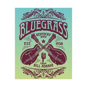 Bluegrass Music Premium Wall Art Print, Kentucky Born - Etsy