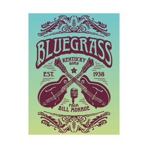 Bluegrass Music Premium Wall Art Print, Kentucky Born - Etsy