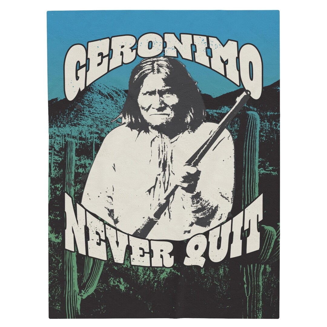 Geronimo Never Quit Softy Fleece Blanket, Inspire Hope - Etsy