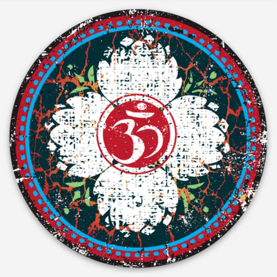 Lotus Compass Om Premium Sticker, Yoga Gift, Namaste, Direction, Zen ...