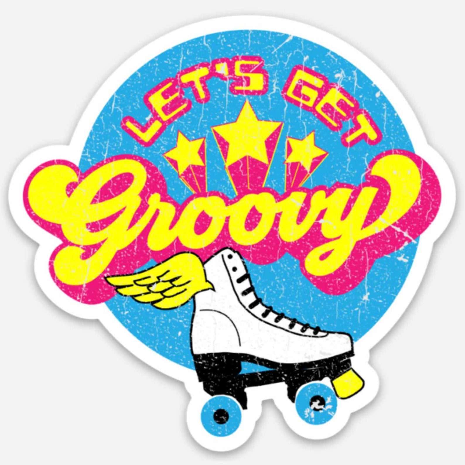 Groovy Roller Skate Premium Stickers and Magnets, Roller Disco, Roller ...