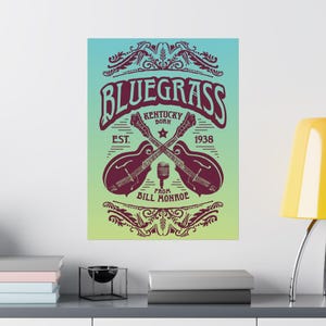 Bluegrass Music Premium Wall Art Print, Kentucky Born - Etsy