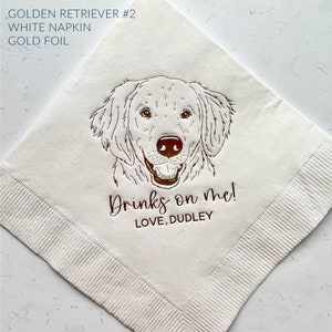 Semi Custom Dog Cocktail Napkin Pet Napkins Dog Napkins Wedding ...
