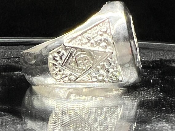 Masonic Ring Freemason 925 Sterling Silver Handmade R… - Gem