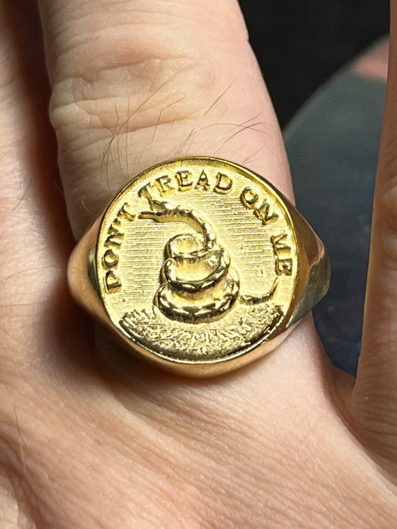Gadsden Flag Snake Ring Dont Tread on Me 11 Grams Sterling 925 Silver ...