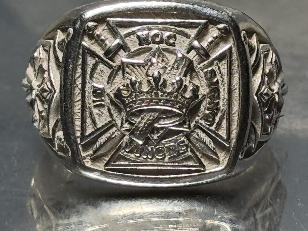 925 Sterling Silver Templar Knights Ring - Cross, Shield, Swords ...