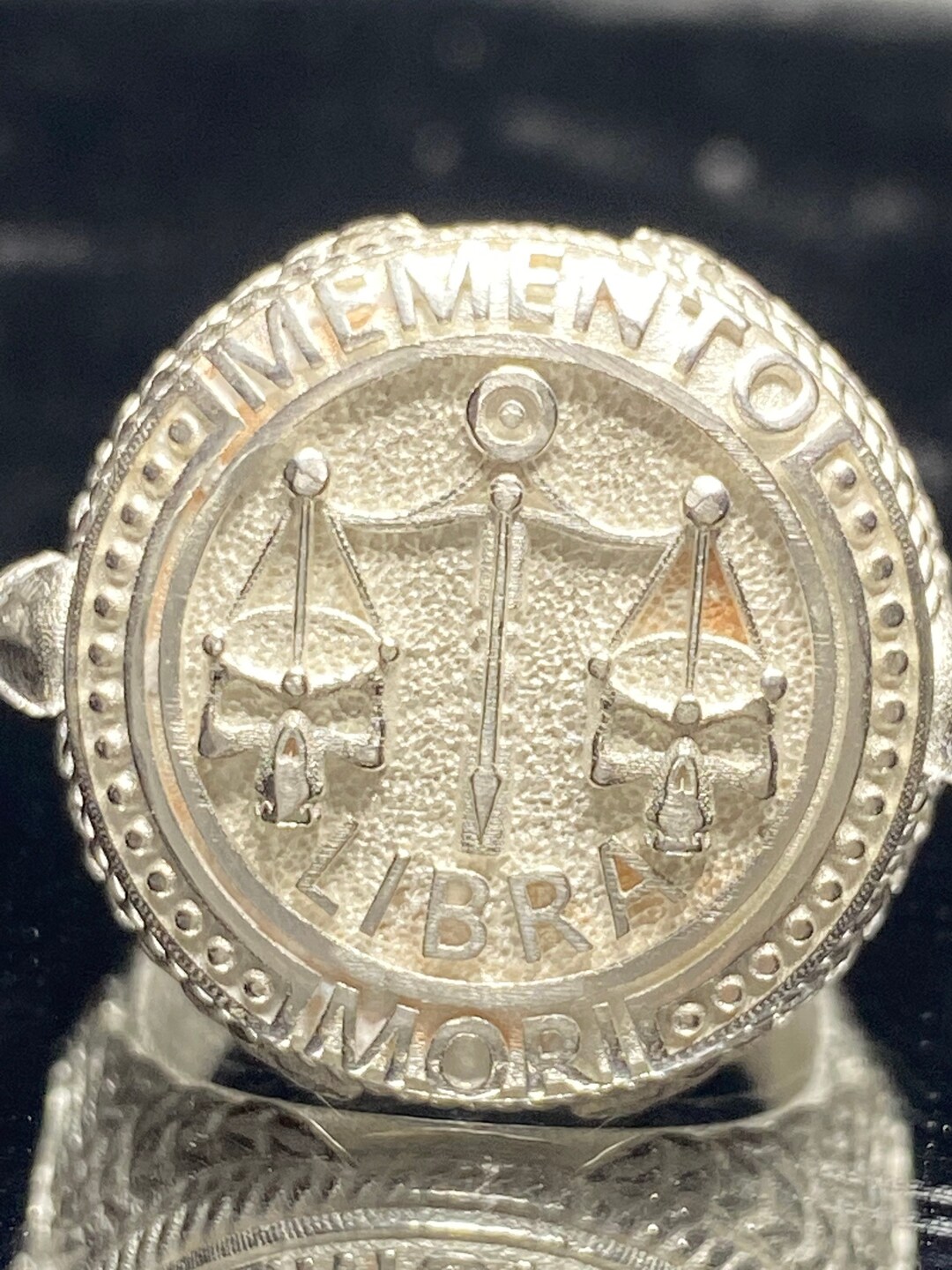 Zodiac Libra Signet Biker Ring Any Size 925 Sterling Silver Handmade in ...