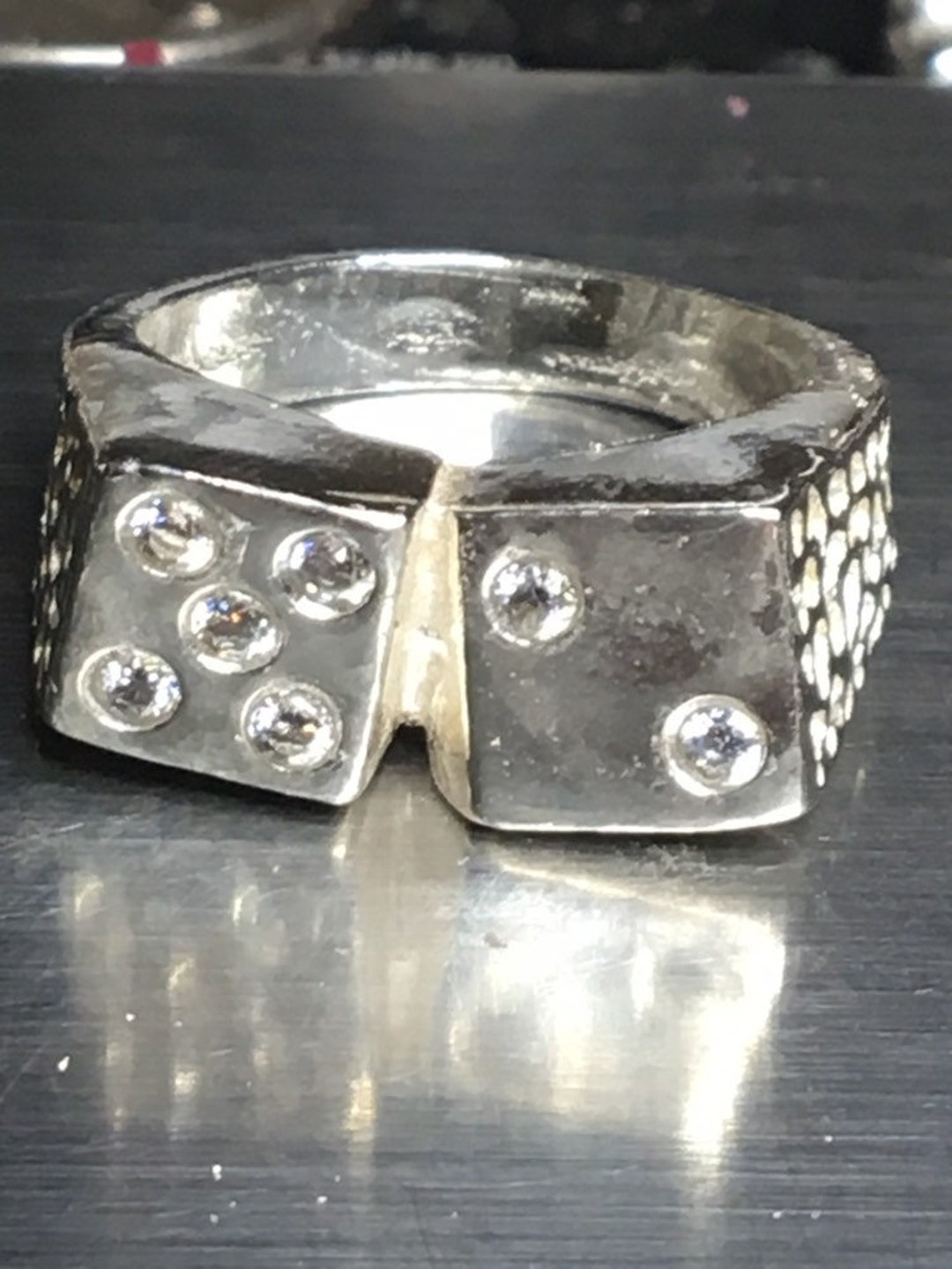 Lucky 7 Dice Ring Size 7.5 Sterling Silver - Etsy