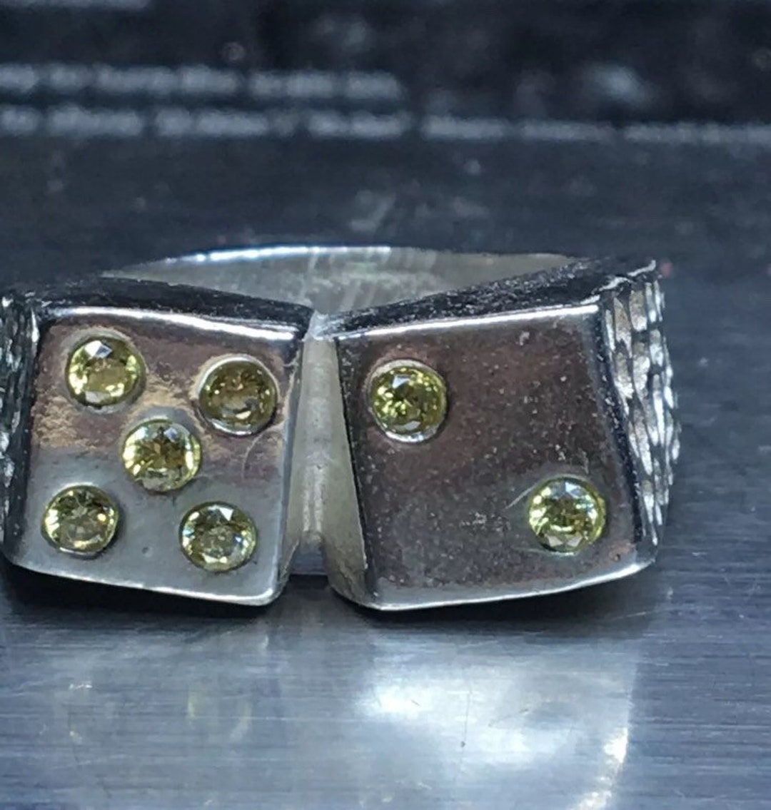 Lucky 7 Dice Ring Size 7.5 Sterling Silver Citrine - Etsy