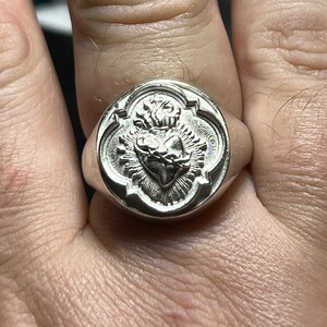 Catholic Sacred Heart Ring 925 Sterling Silver 14 Grams Any Size - Etsy