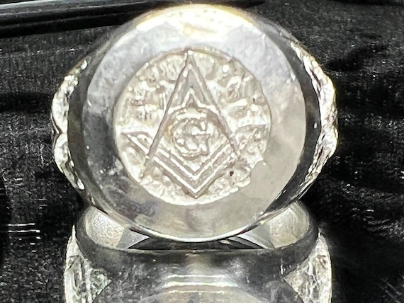 Masonic Ring Freemason 925 Sterling Silver Handmade R… - Gem
