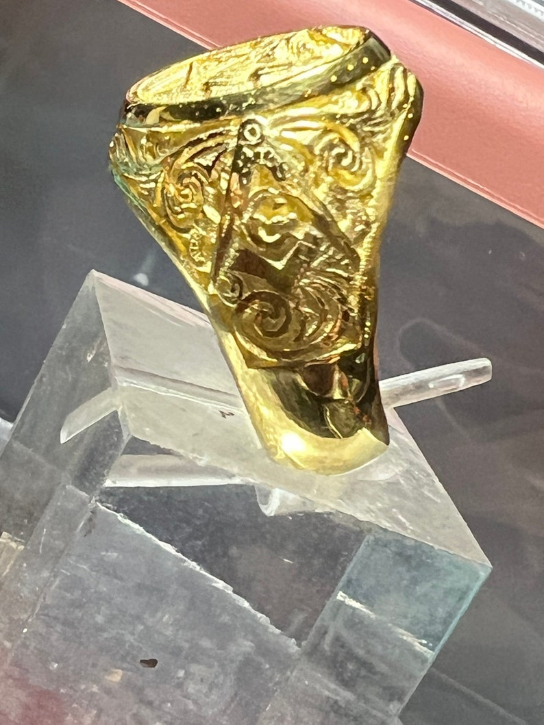 Masonic Freemason Illuminati Ring Gold Plated 925 Sterling Silver ...