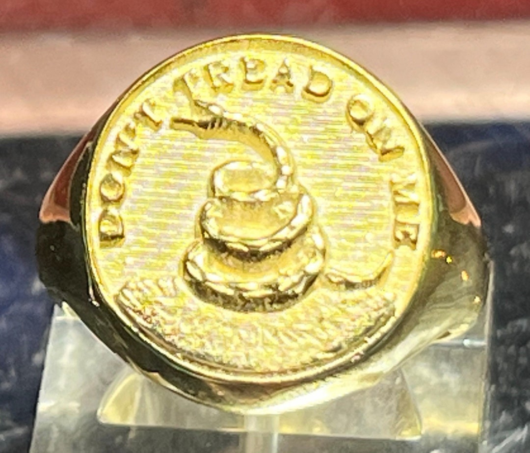 Gadsden Flag Snake Ring Dont Tread on Me 11 Grams Sterling 925 Silver ...