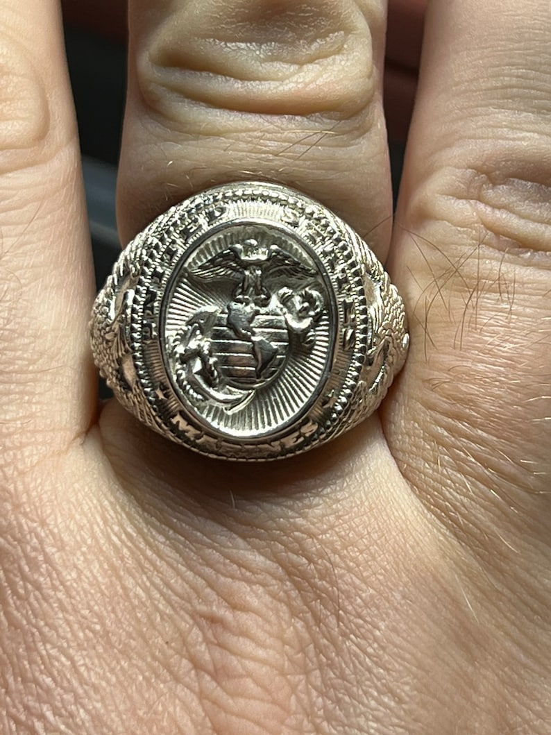 Marine Corp Ring Any Size Sterling Silver Legitimate Sterling Silver ...