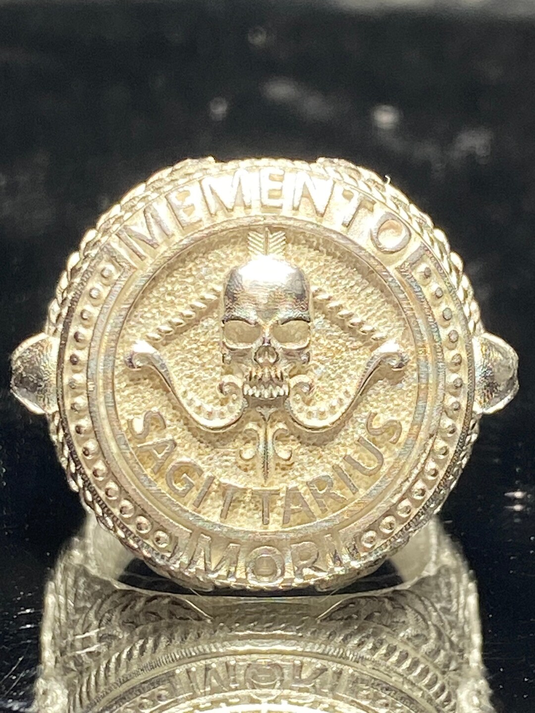 Sternzeichen Schütze Signet Biker Ring beliebige Größe 925 Sterling ...