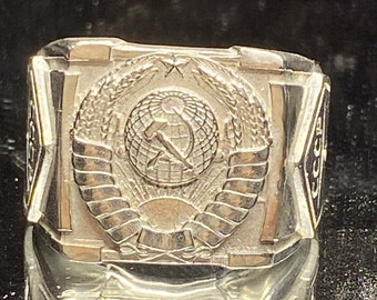 Soviet Silver Ring - Etsy