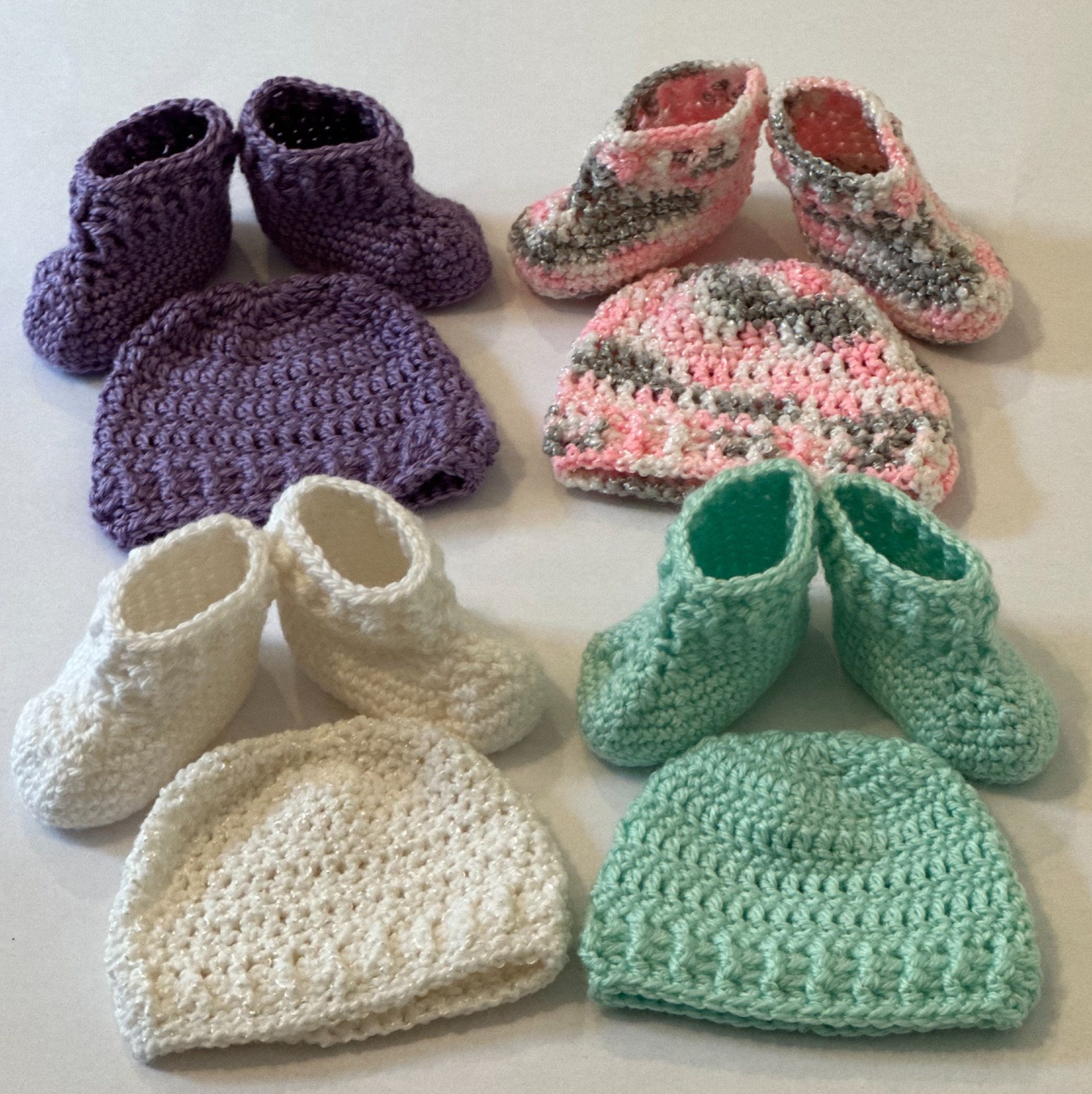 Newborn Baby Crochet Hat and Booties Patterns – Easy Beginner Bundle ...