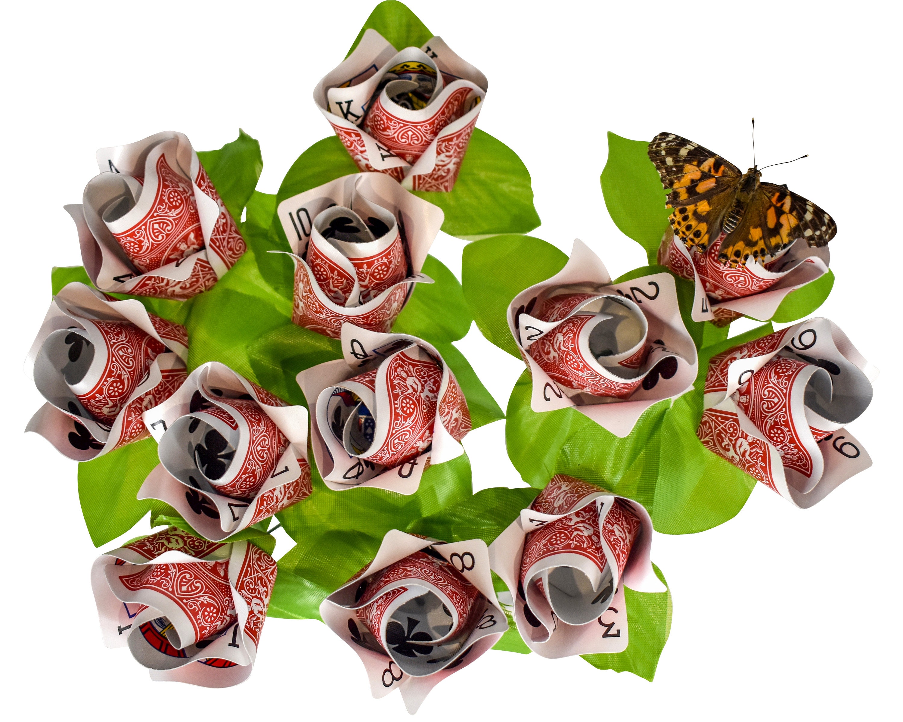 Playing Card Roses One Dozen Red Playing Card Bouquet Paper - Etsy
