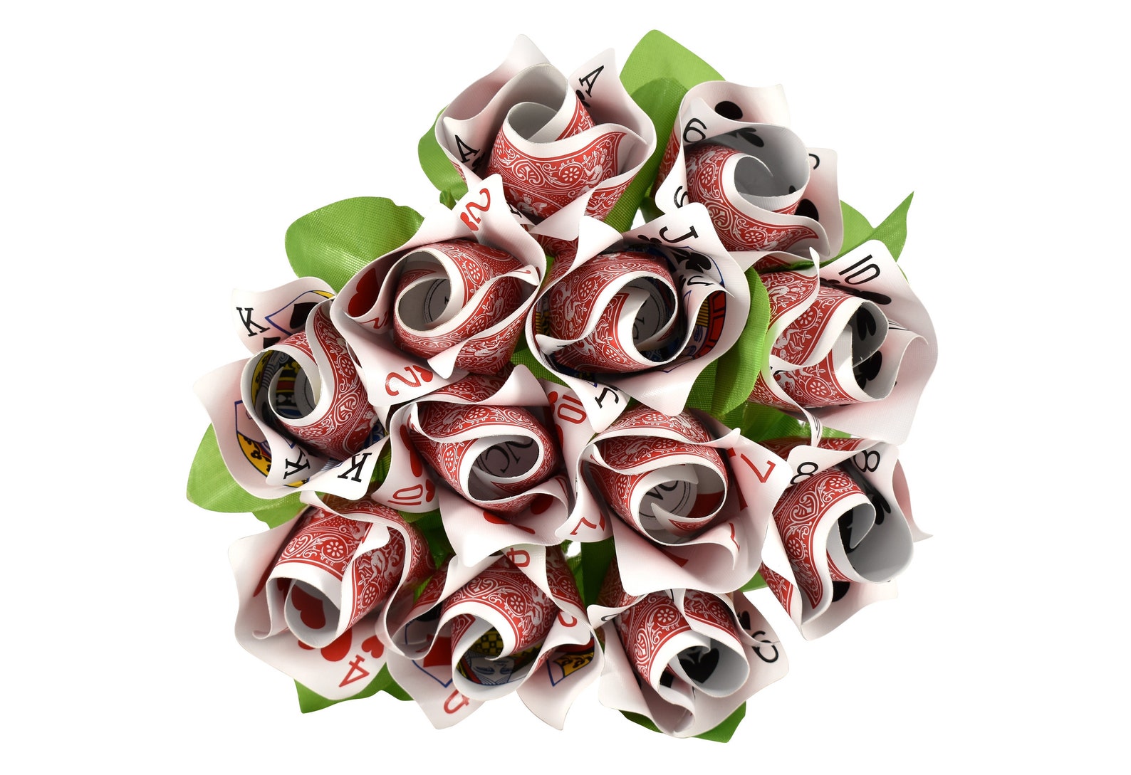 Playing Card Roses One Dozen Red, Playing Card Bouquet, Paper Flower ...