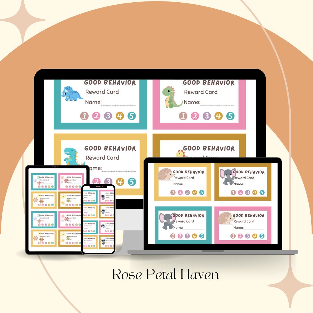 Good Behavior Reward Card for Kids, Toddler, or Children for Classroom ...