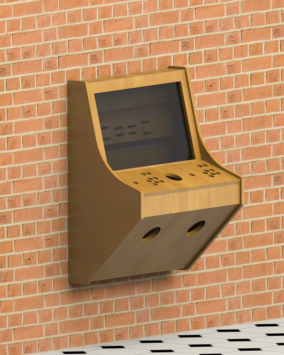 Arcade Cabinet Wall Mounted, Retro Arcade Video Game Machine Cabinet ...