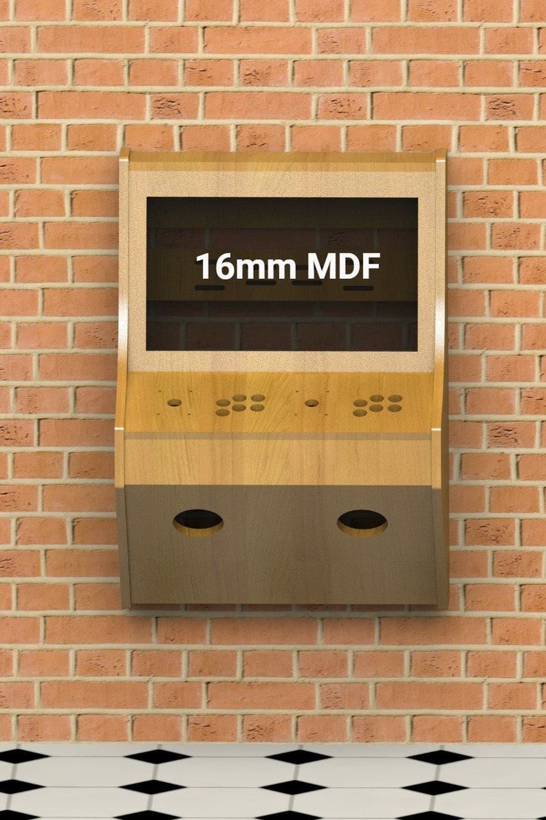 Arcade Game Cabinet Digital Design | 2 Players | Wall Mounted Cabinet ...