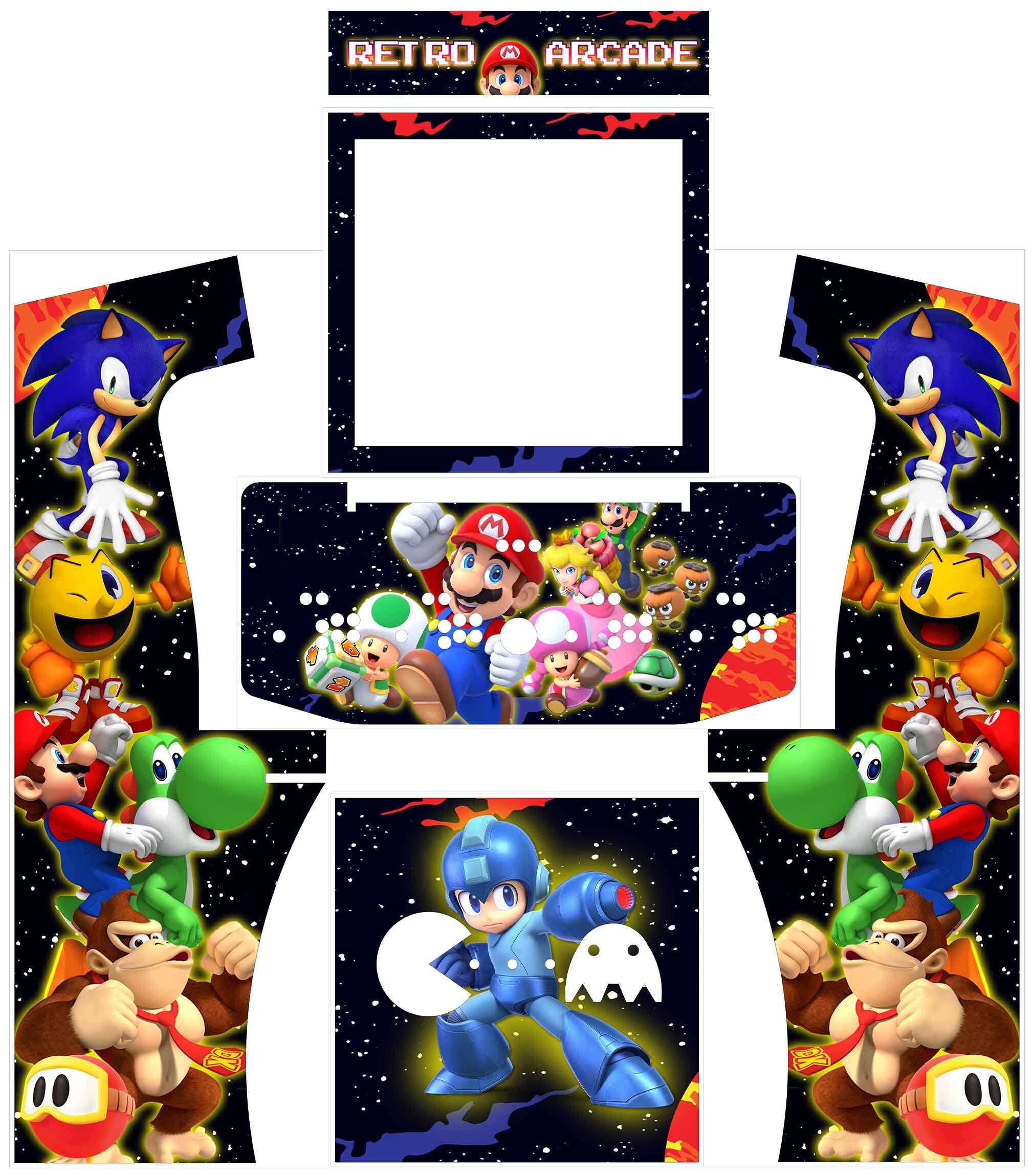 Planos de gabinete para máquina arcade vertical de 4 jugadores: Diseño ...