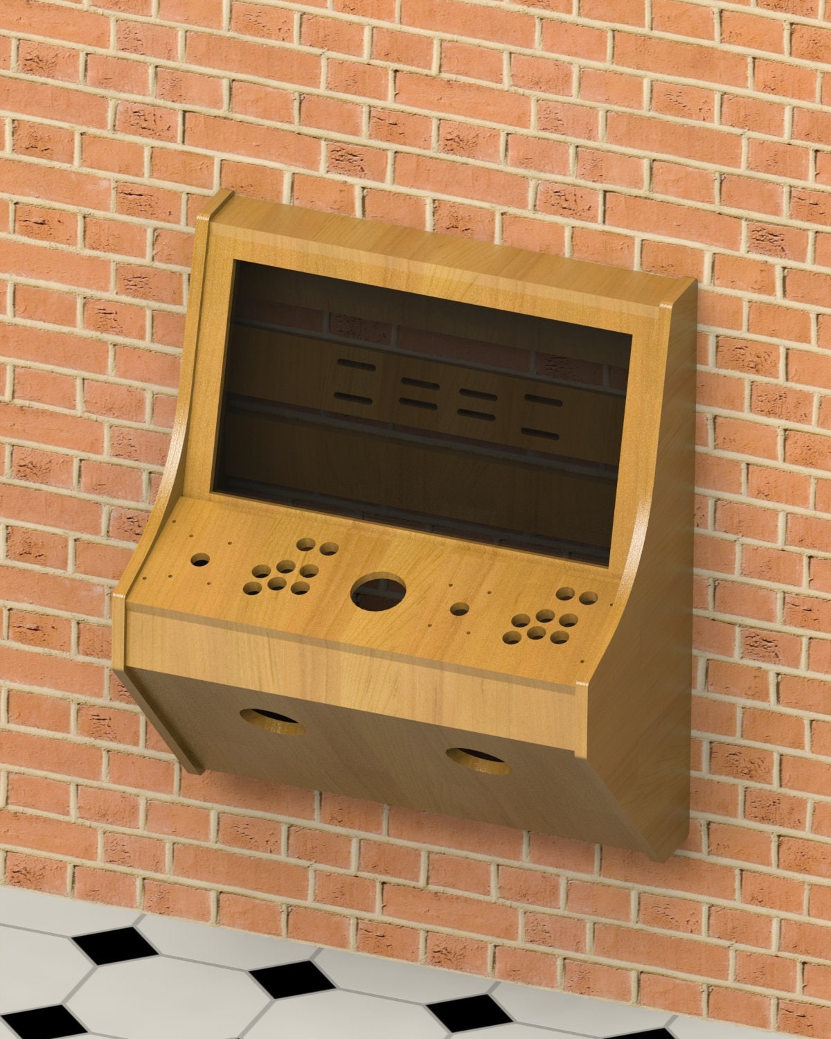 Arcade Cabinet Wall Mounted, Retro Arcade Video Game Machine Cabinet ...