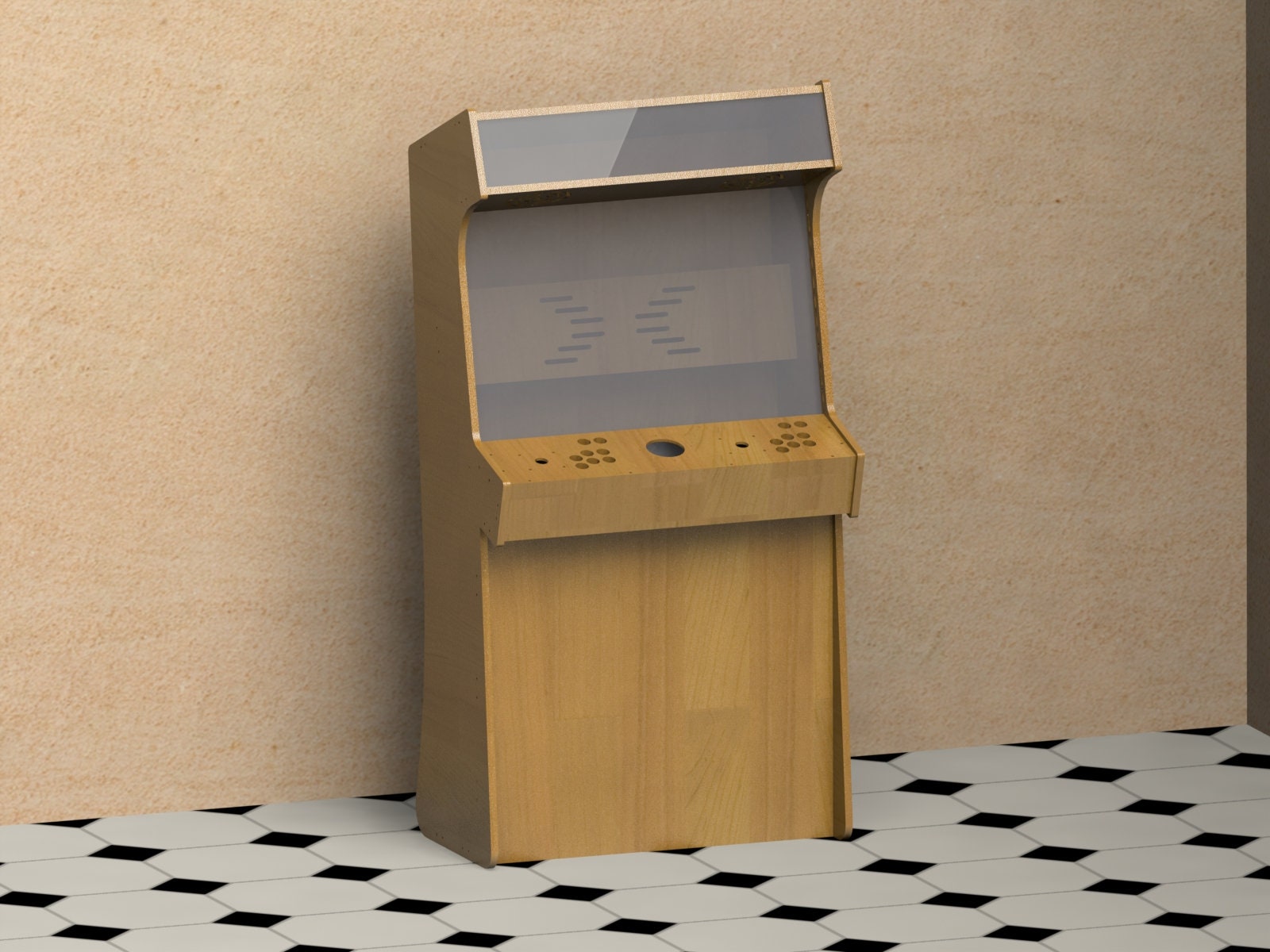 2-player Upright Arcade Cabinet Design for 32" Monitor (digital Plans ...