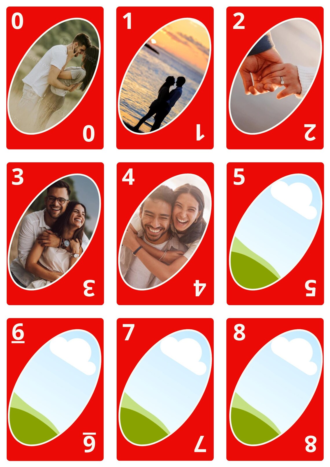 Card Game UNO Customize Digital Product Ready to Print Drag & Drop PDF ...
